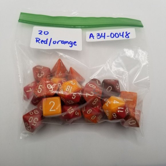 Unbranded | Games | Dice Lot Role Playing Dd Dice Red Orange D2 D2 D10 ...
